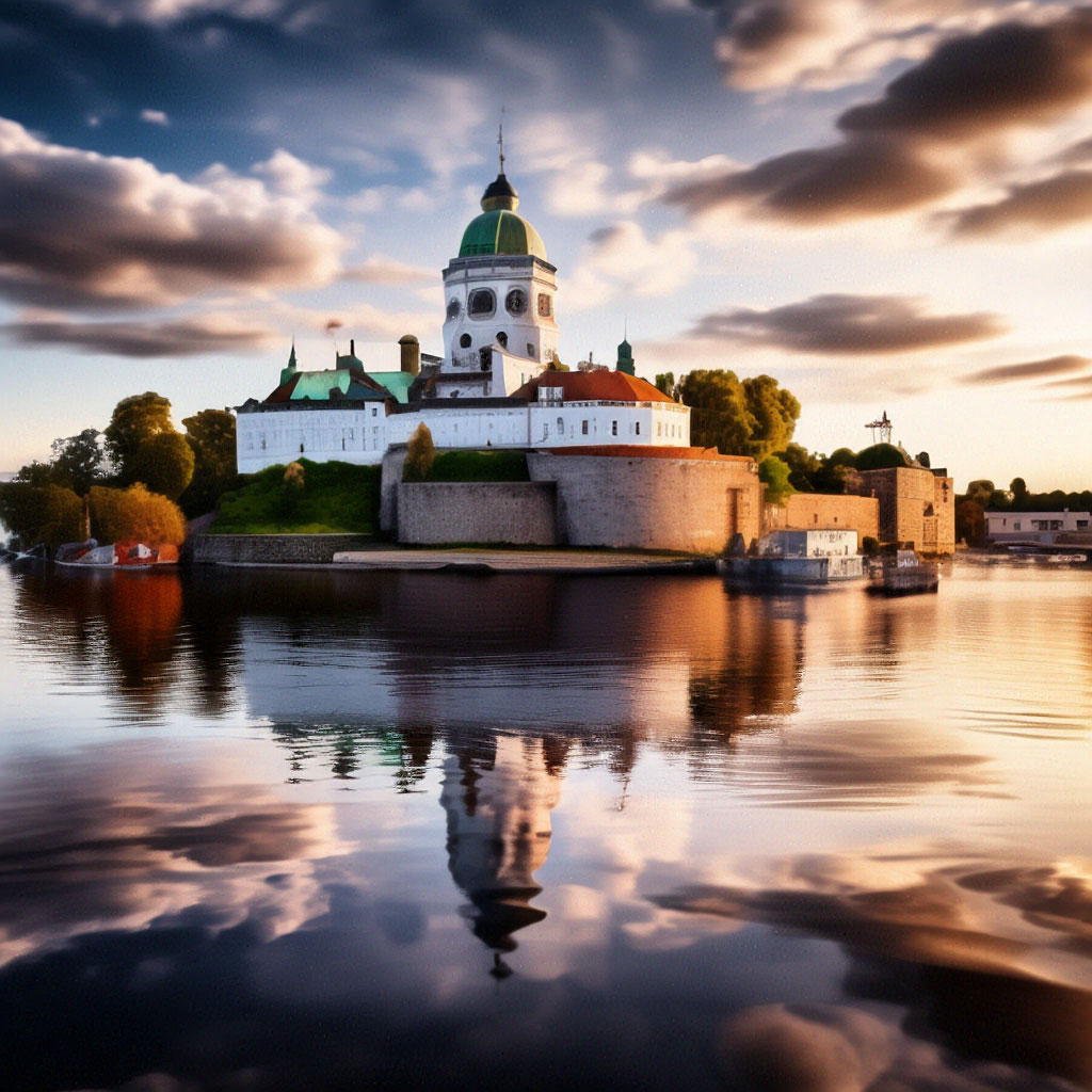 "The ancient city of Vyborg,Vyborg castle,bay,many details,the highest ...