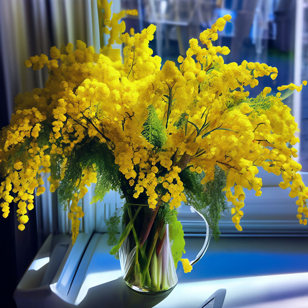 "Sunny bouquet of mimosas" — image created in Shedevrum