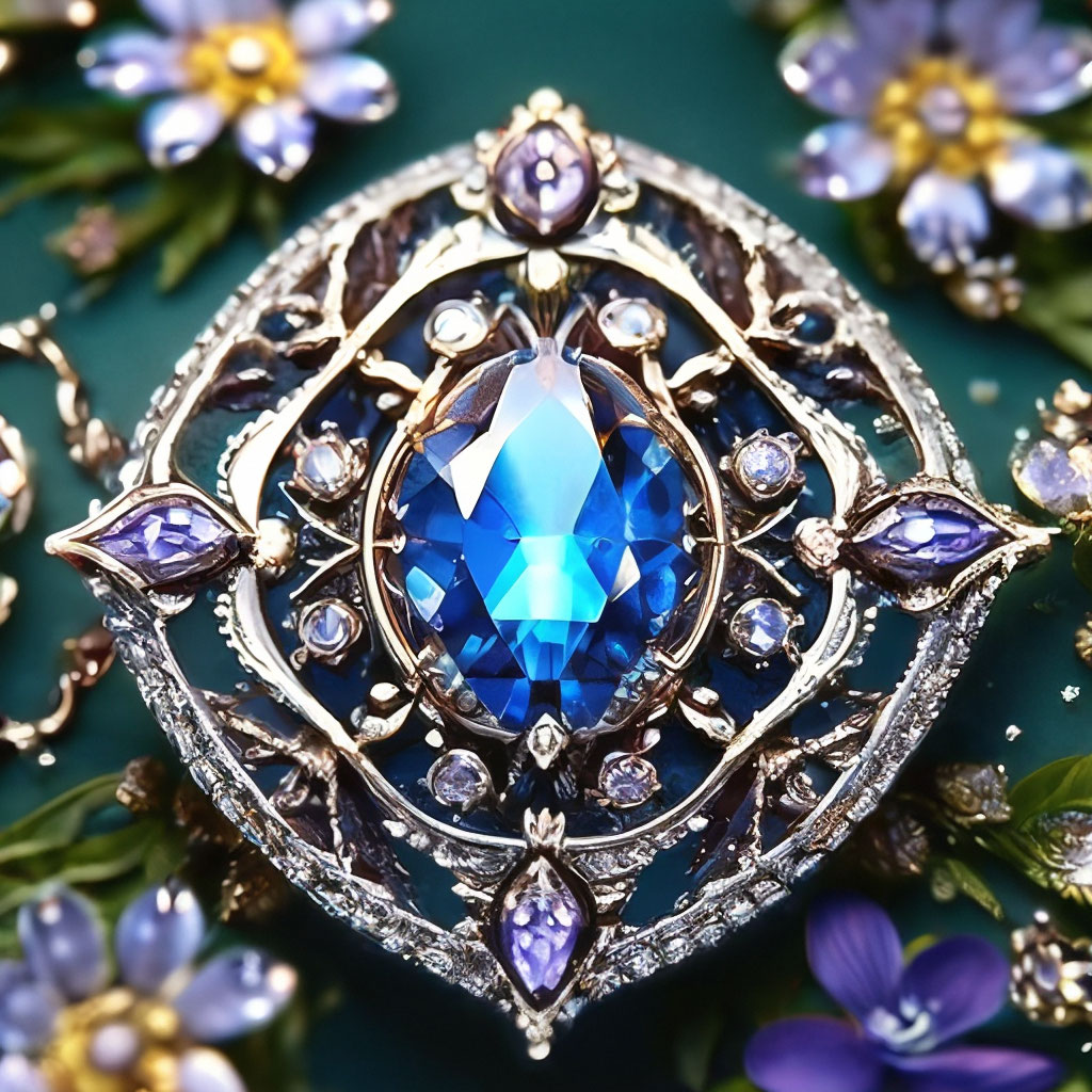 "🧚‍♀️ hyperrealistic magical elven amulet, in diamonds, a masterpiece ...