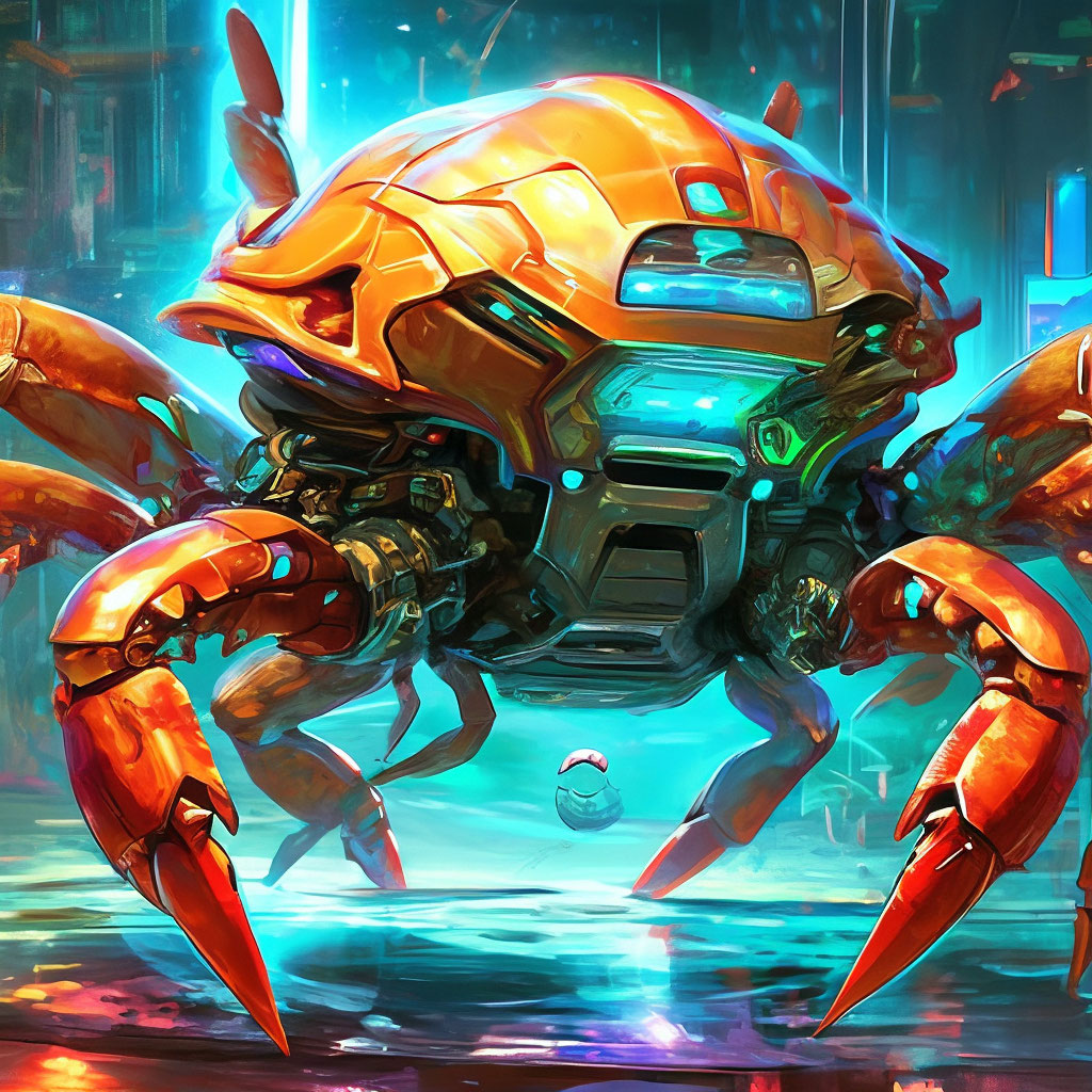 "Alien crab🦀" — image created in Shedevrum