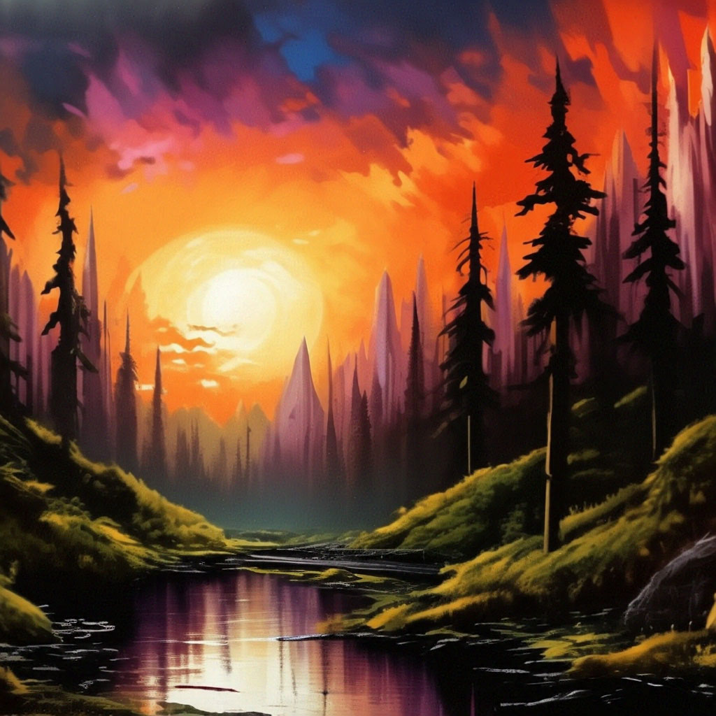 "Fabulous taiga oil painting fantasy fantasy" — image created in Shedevrum