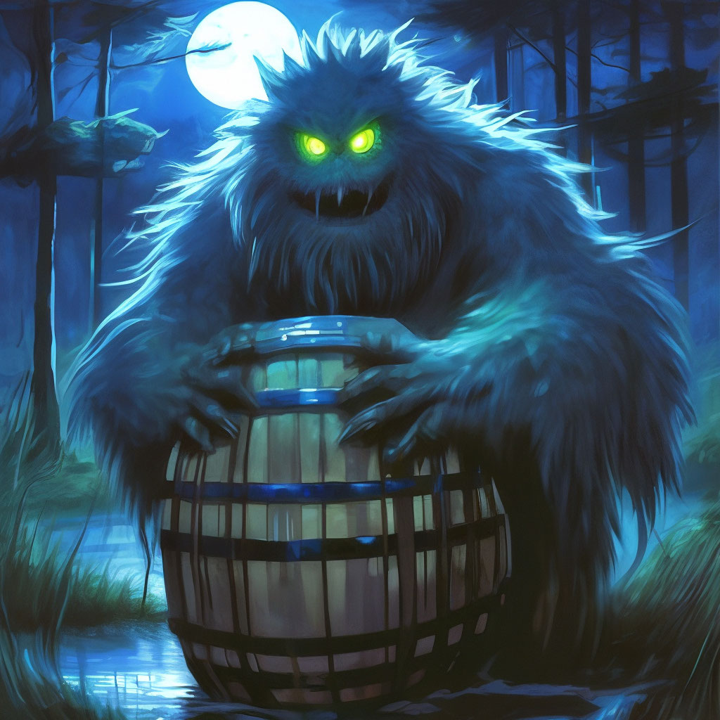 "Swamp, swamp, night, moon, sopyrevsky monster, thick, shaggy, in the ...