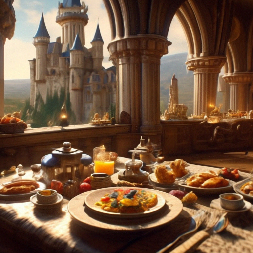"The king's breakfast, aesthetically pleasing, beautiful, 4k, f/2.8 ...