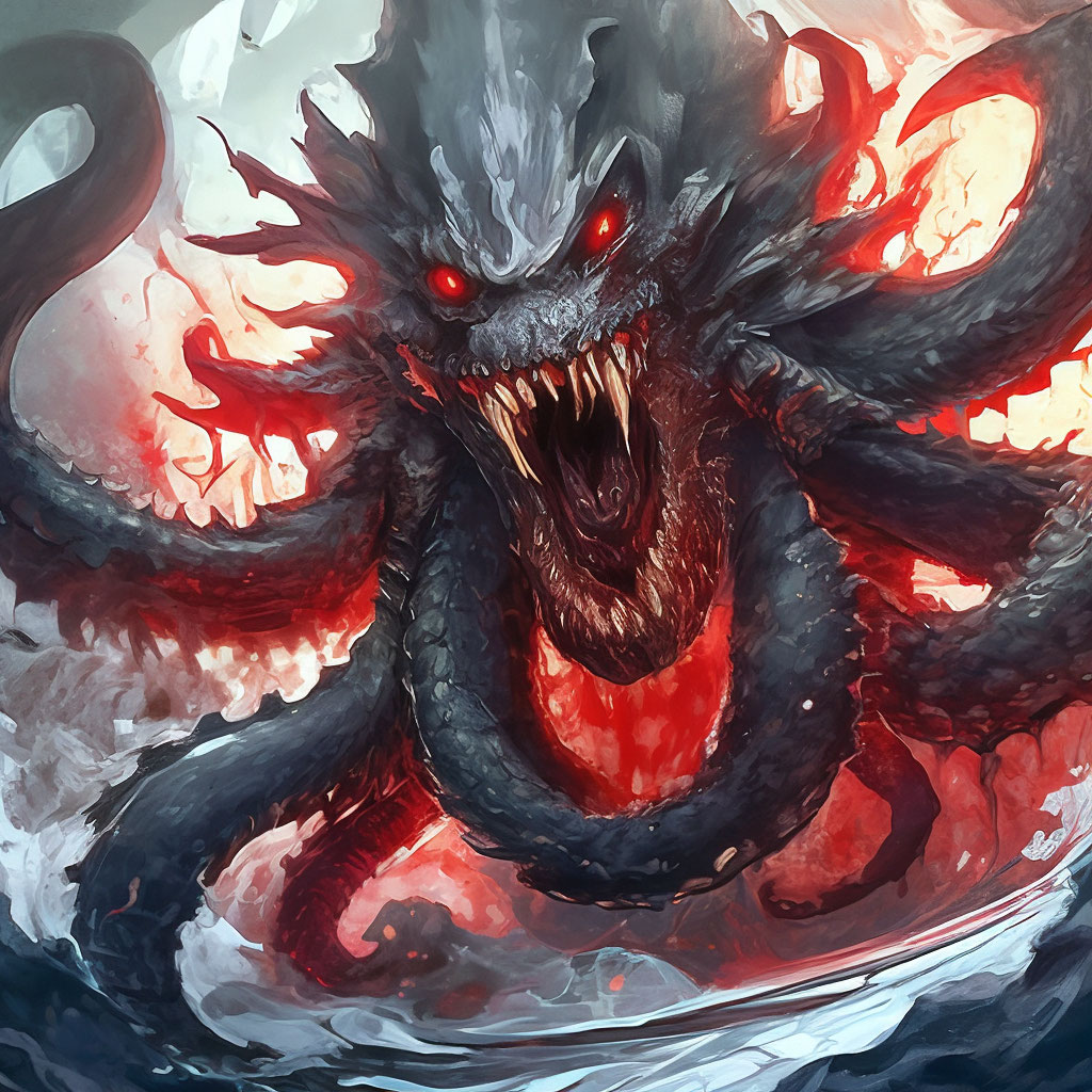 "🎲 Gray Kraken. Sharp teeth. Algae and mucus. Waves. Storm. Angry. Roar ...