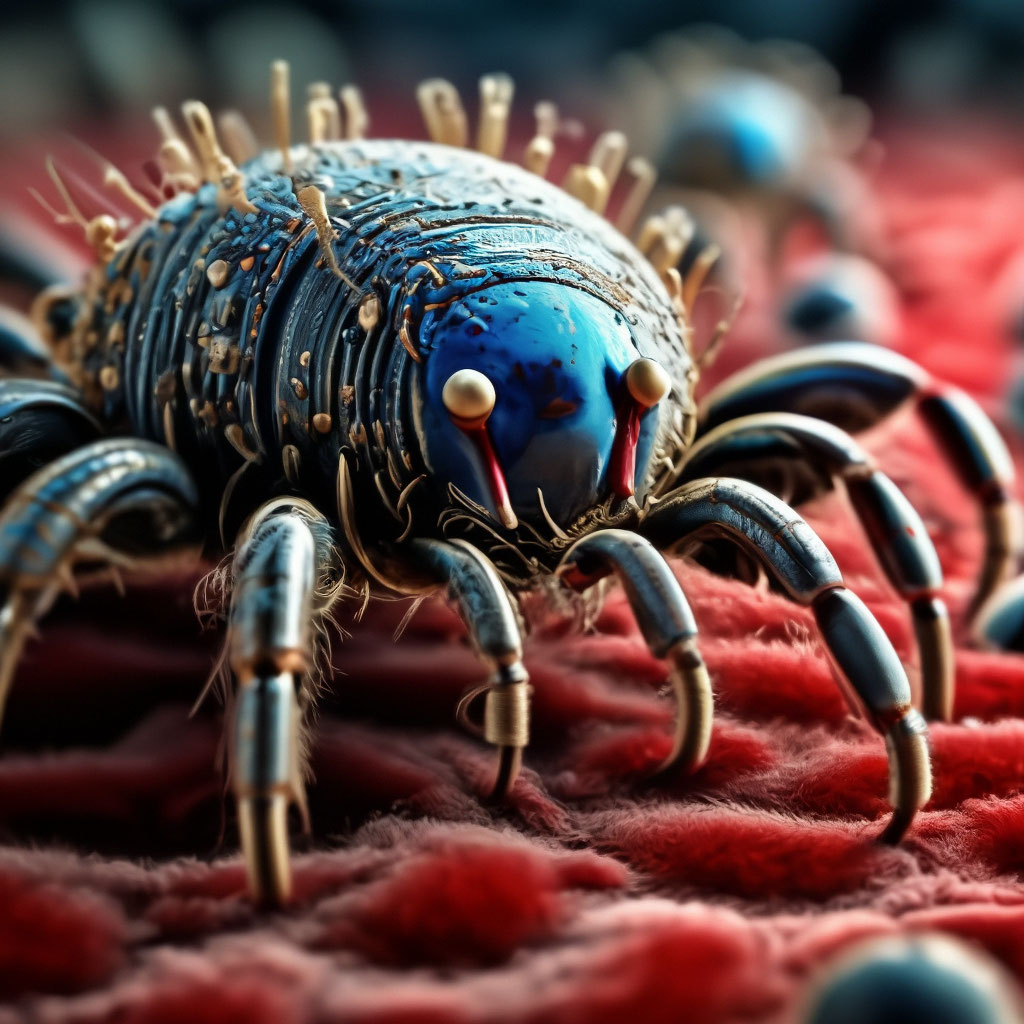 "Microscopic life in the carpet" — image created in Shedevrum