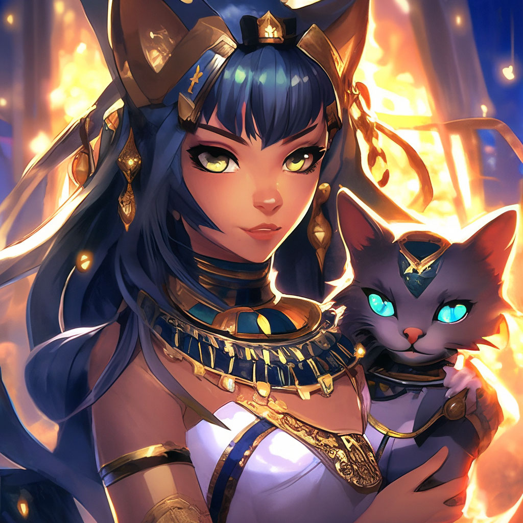 "Anime - style illustration of a woman, full length photo, cat girl ...