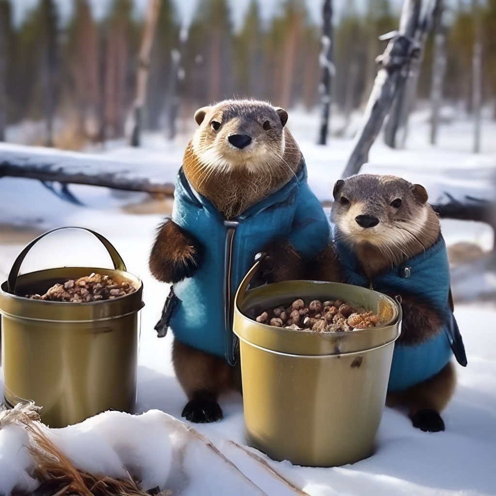 "In the tundra Otters in gaiters They 're digging into buckets Cedar ...