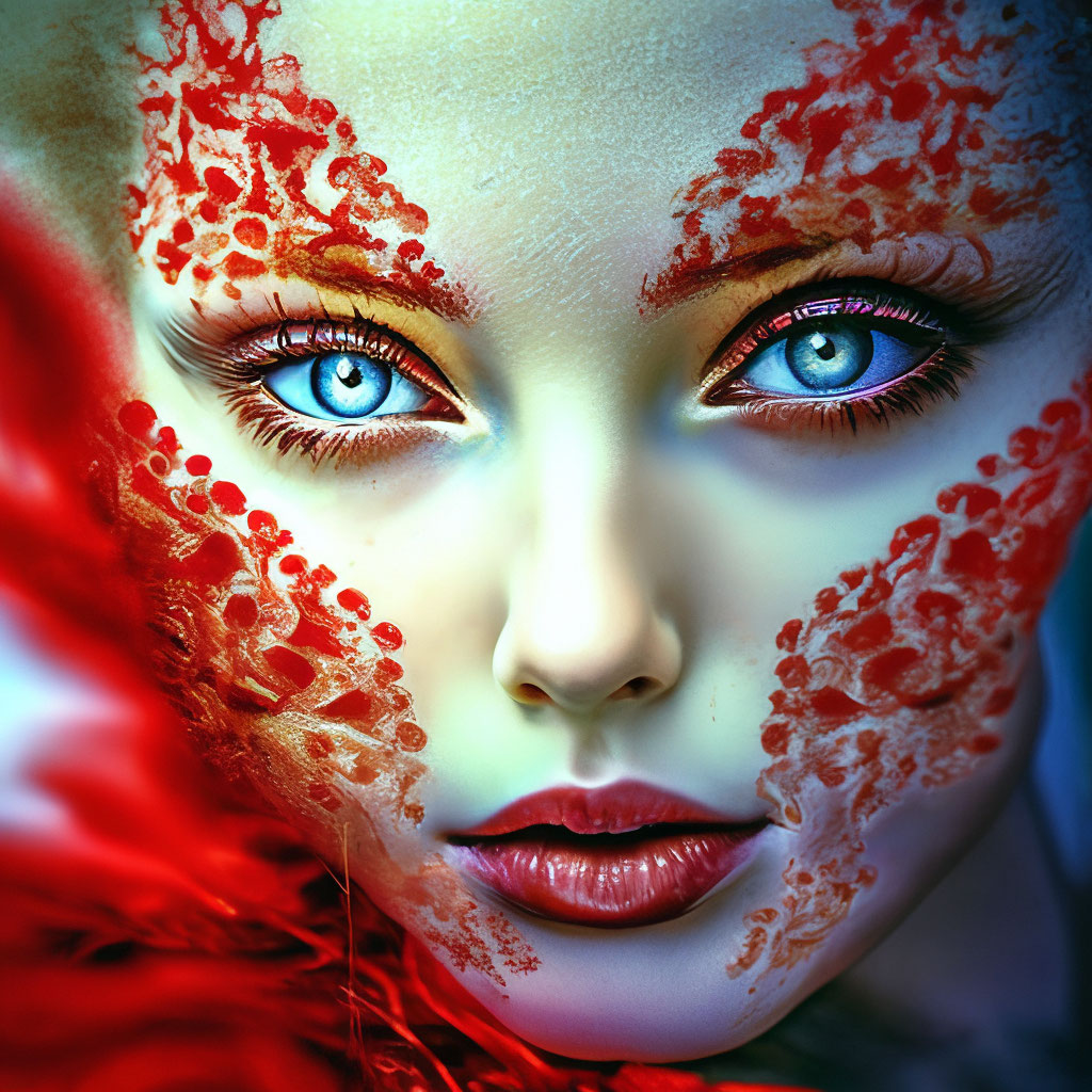 "🪄lm🪄 surrealism,mutant female chimera,double exposure,model,big eyes ...