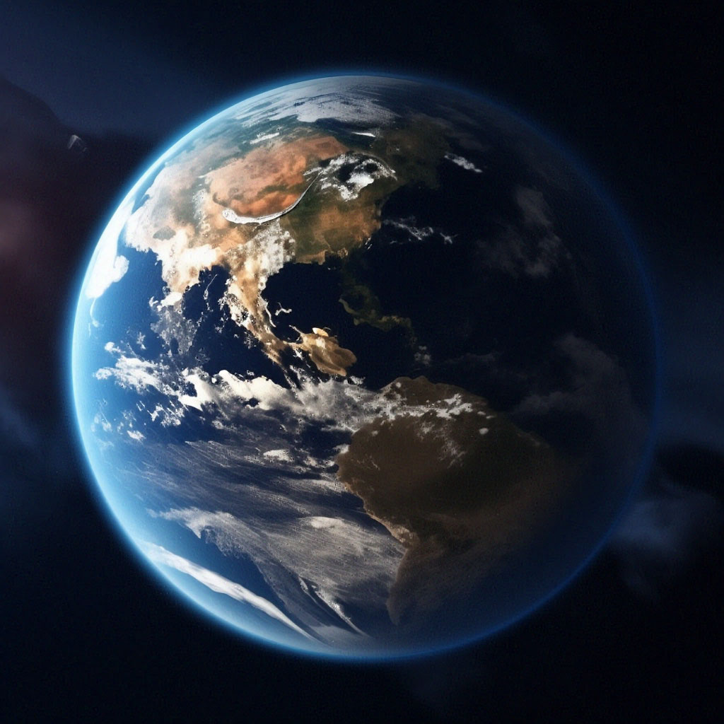 "Planet Earth, A View From Space Of The Whole Planets" — image created ...