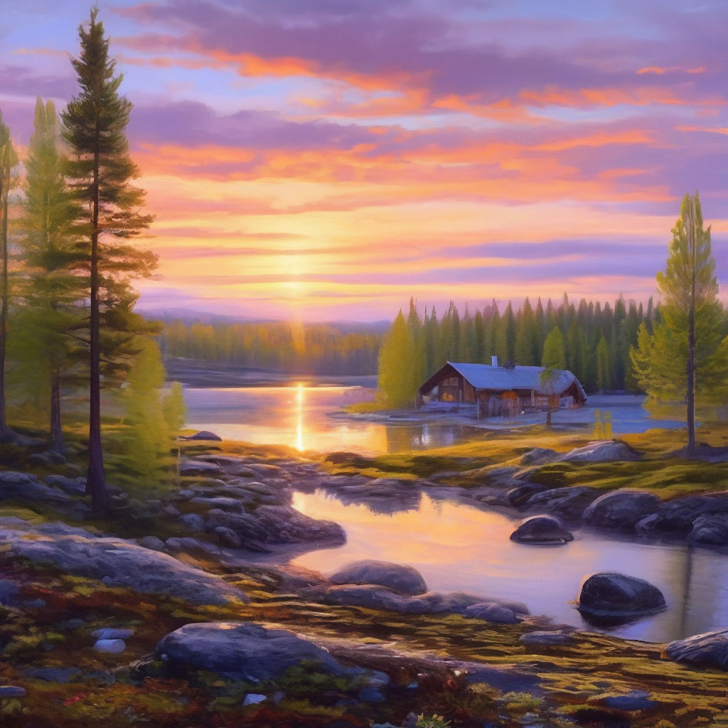 "Lapland in spring" — image created in Shedevrum