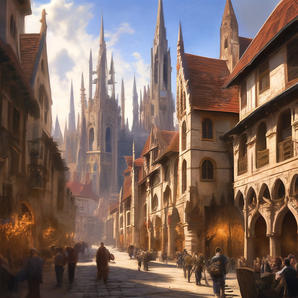 "The Gothic city" — image created in Shedevrum