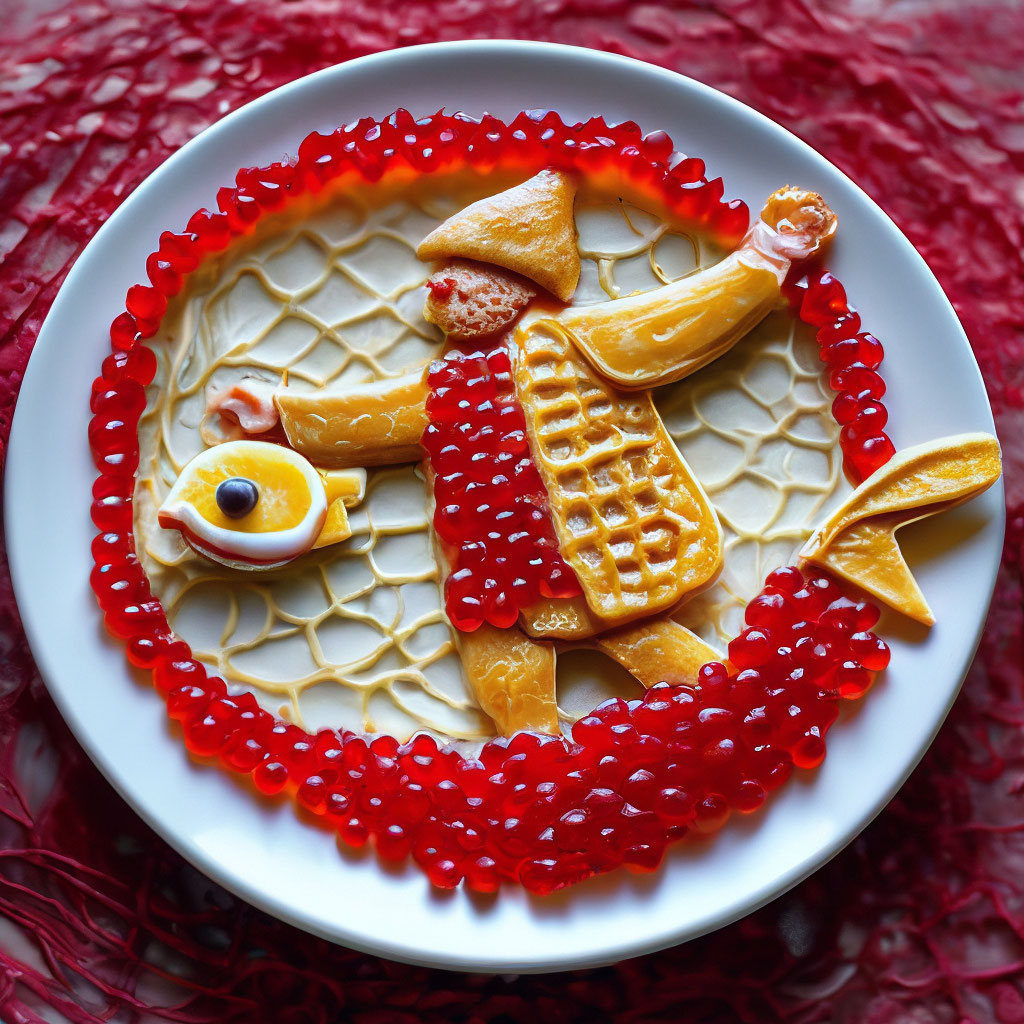 "A beautiful openwork pancake baked in the form of a pancake fisherman ...