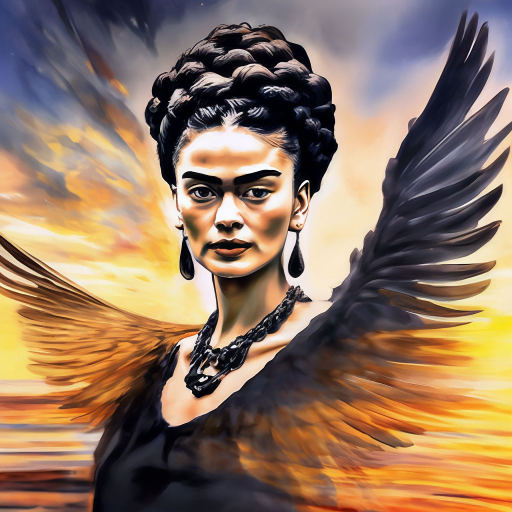 "📖 Black eyebrows Seagulls soar with their wings Passionate Frida. In ...