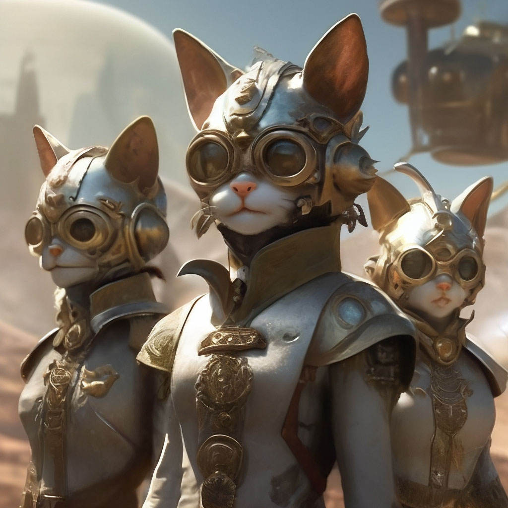 "Cats are an alien humanoid race" — image created in Shedevrum