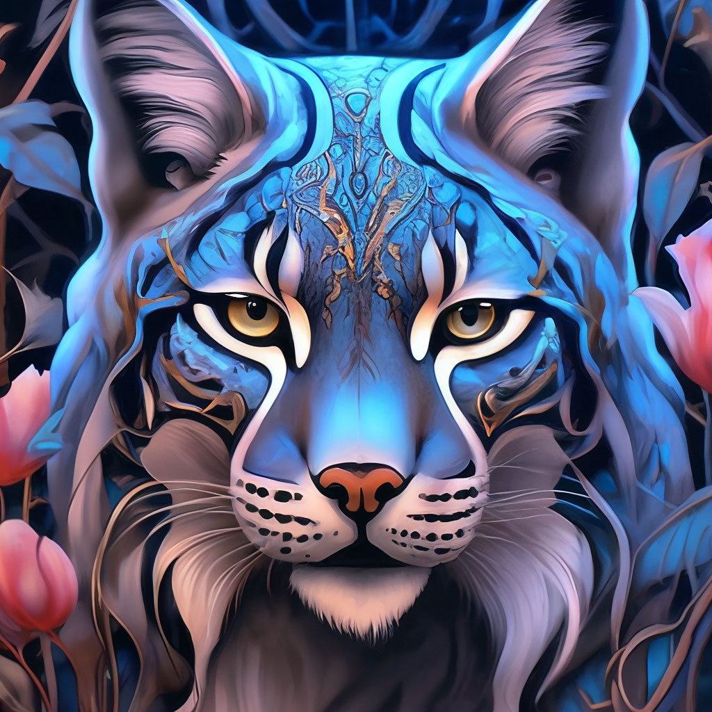 "Lynx, color illustration, aesthetics of beauty, detailed drawing ...