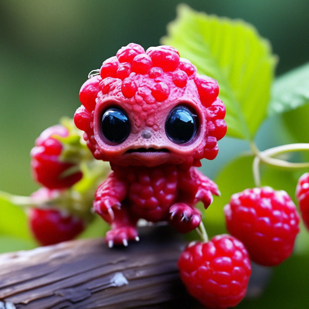 "💦the world of nature spirits💨 raspberry spirit,on a raspberry branch ...