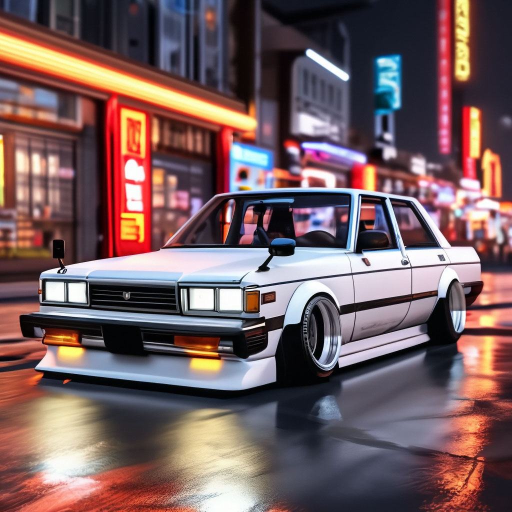 "White Toyota Cressida 87’ bosozoku tuning,body kit,hyper realistic ...