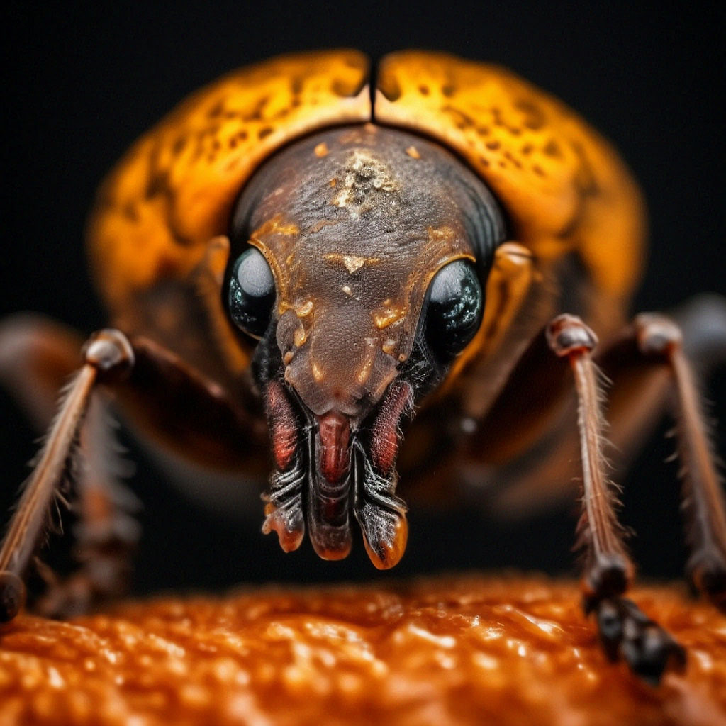 ". weevil beetle, macro photography" — image created in Shedevrum