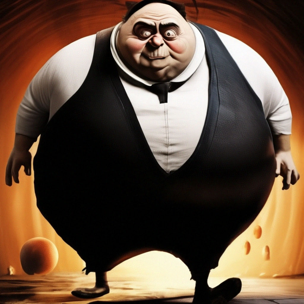 "Jump jump to the ceiling a strange fat uncle on the ball is the style ...