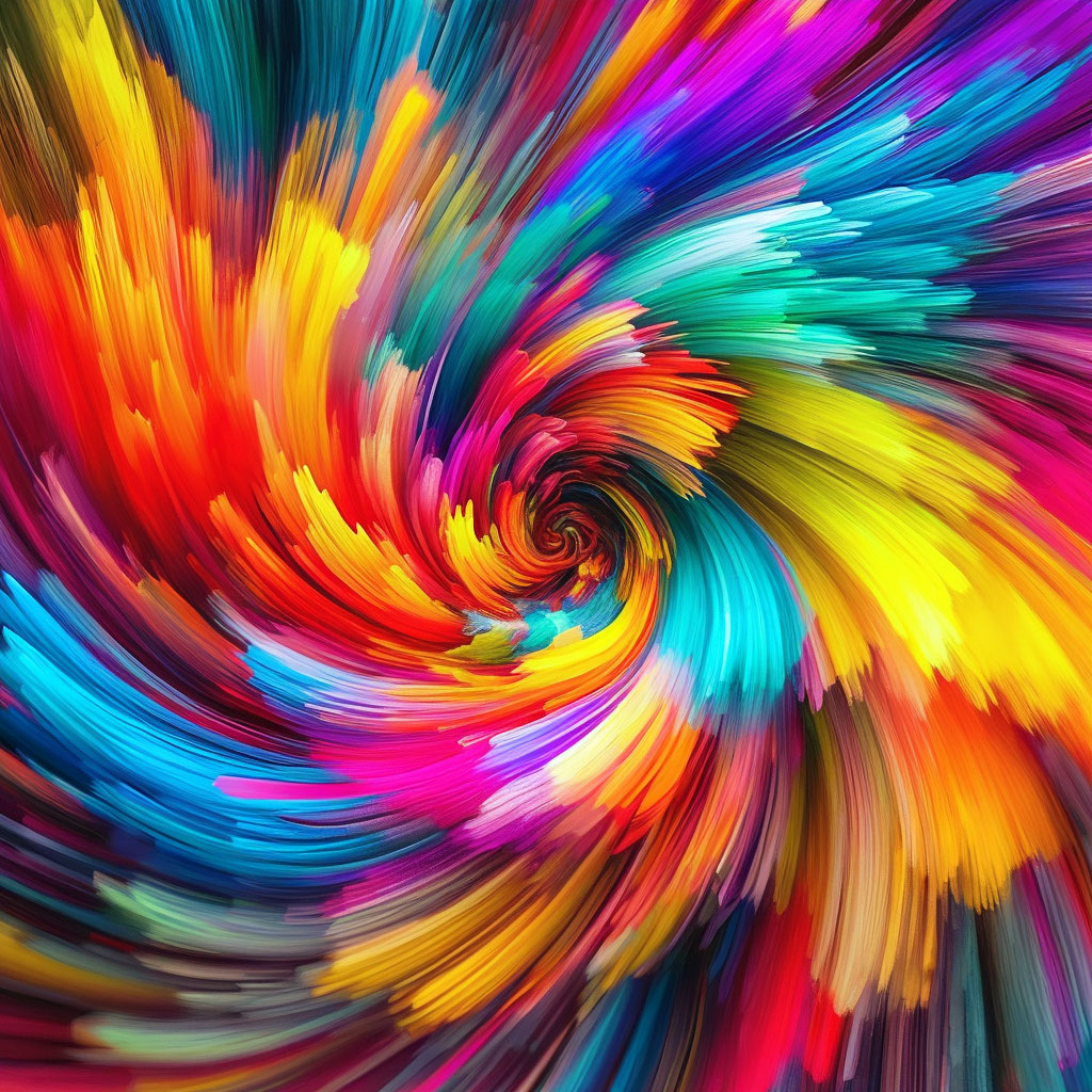 "Explosion of colors, whirlwind, swirled, layered, three-dimensional ...