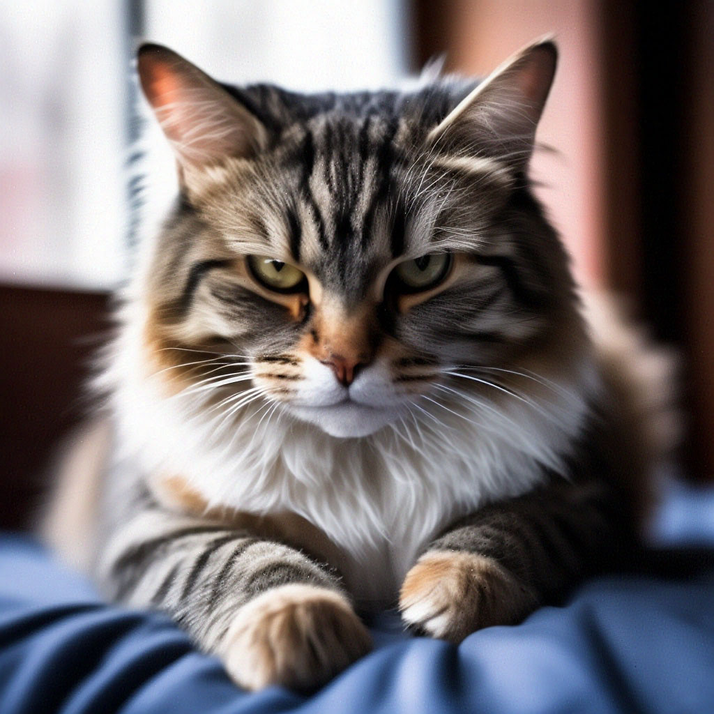 "A cat offended by life." — image created in Shedevrum