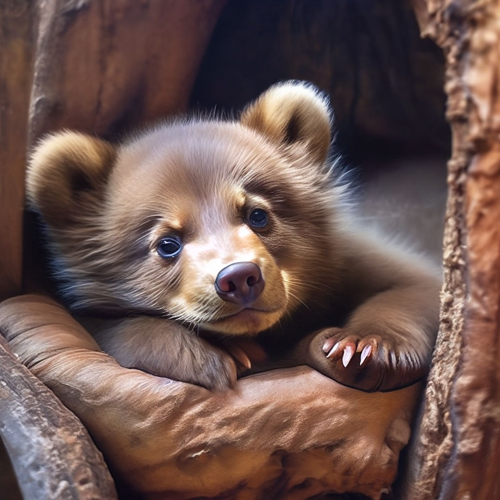 "The Russian bear cub is sleeping 🍯🐻💤" — image created in Shedevrum