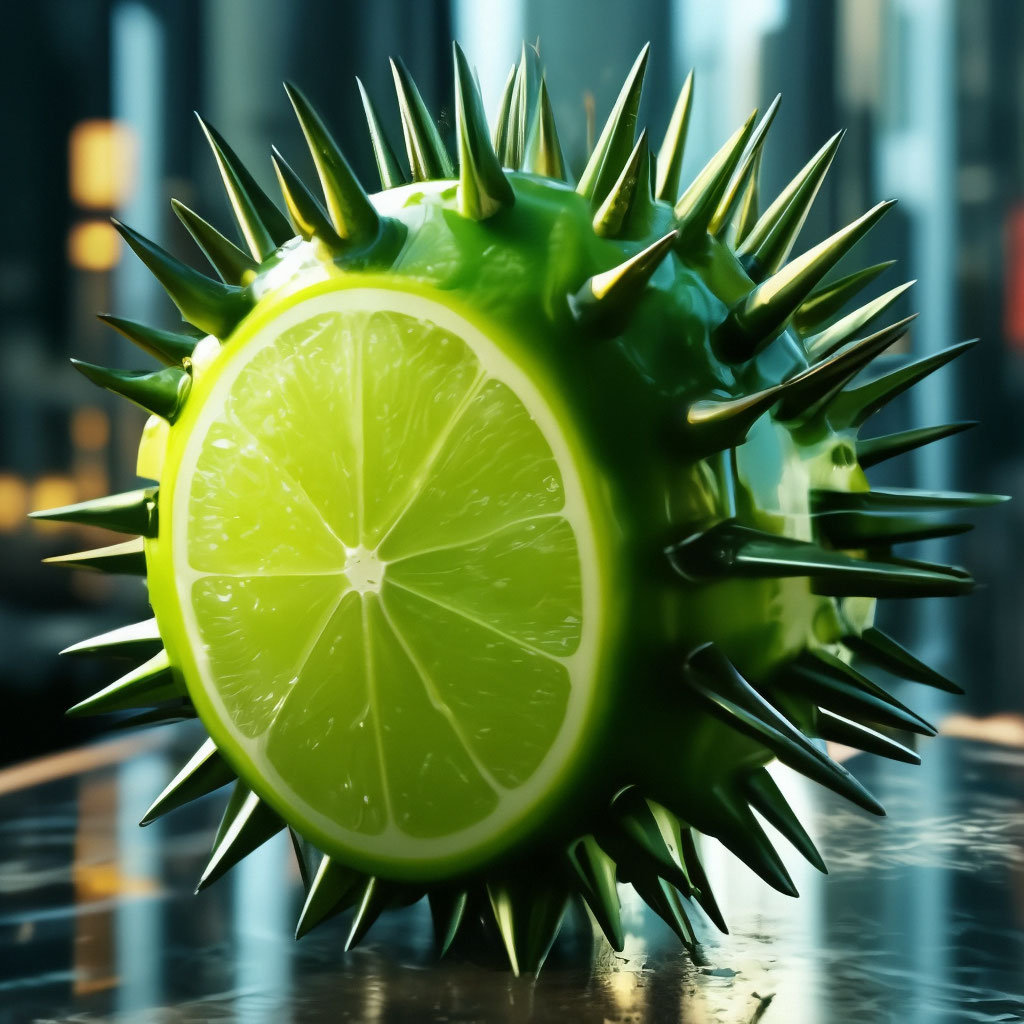 "Transparent lime, epoxy lime, beautiful lime, detailing, high quality ...