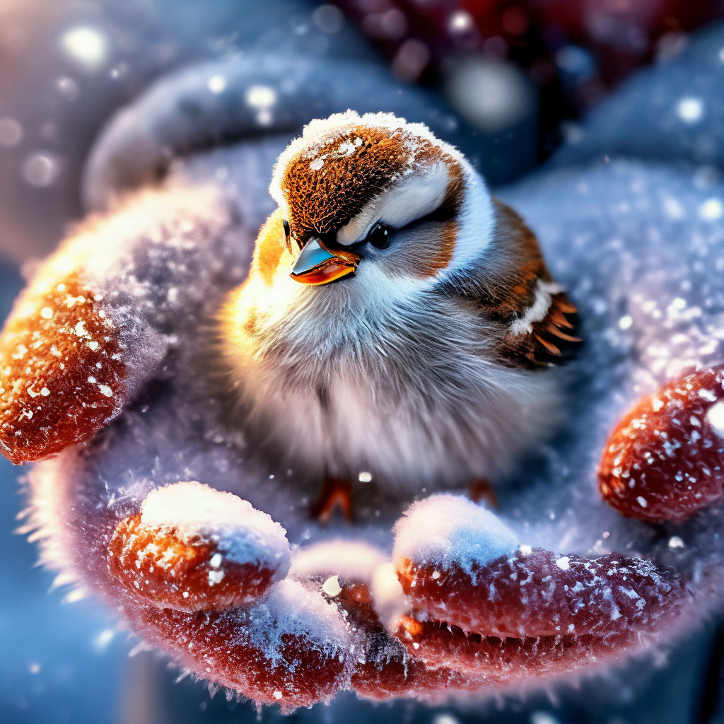"PASS IT ON! saying goodbye to winter. a magical winter mood, holding a ...