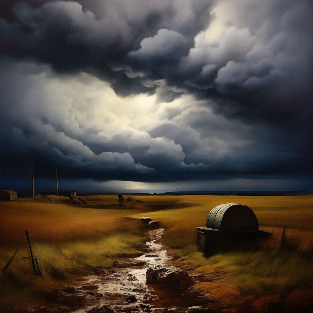 "On the border, the clouds are frowning. painting. Dmitry Vyazmin ...