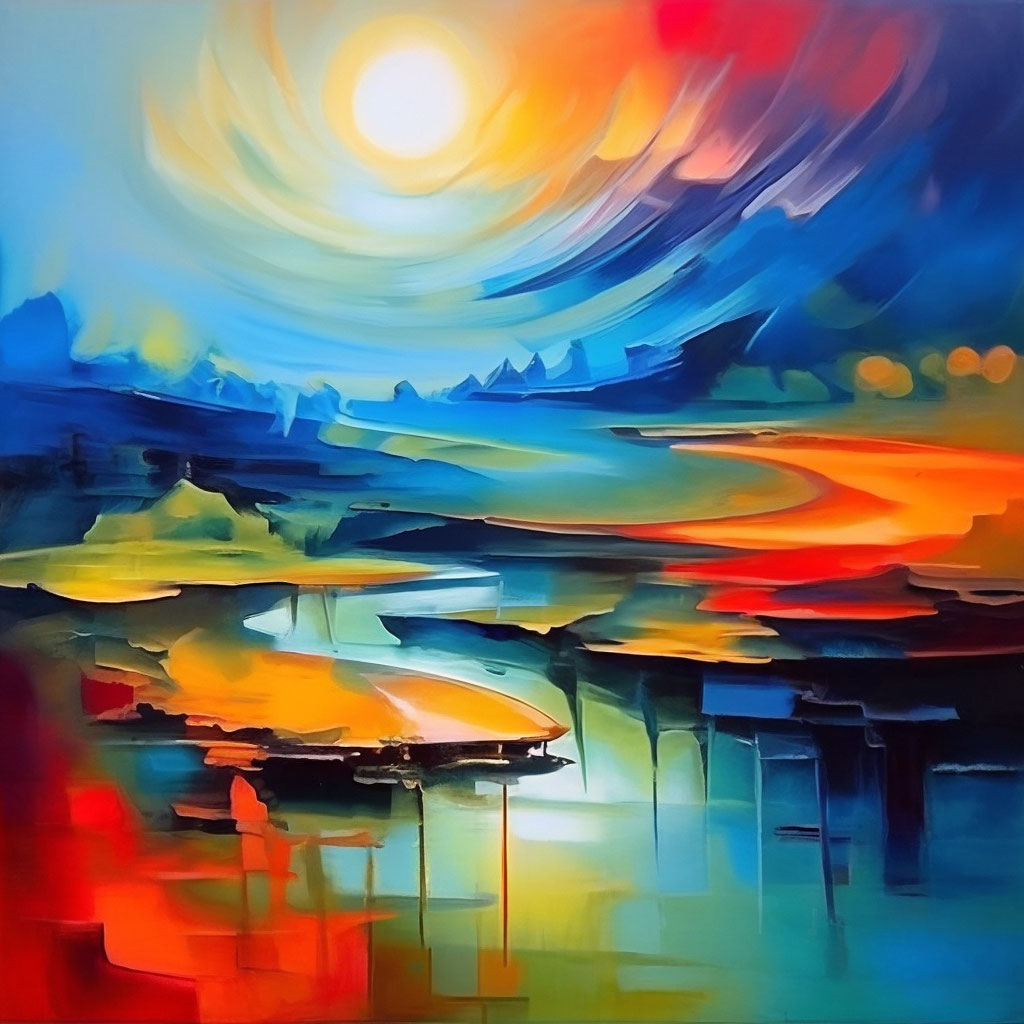 The most beautiful masterpiece abstract landscape" — image created in ...