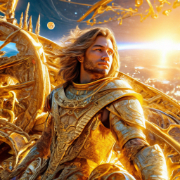 «A general view from afar, a fractal of the solar disk: a man-sun flies ...
