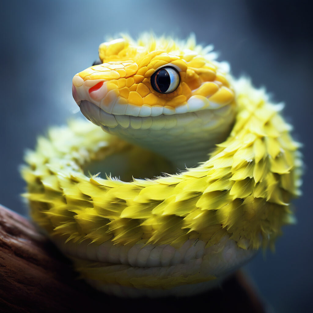 "Fluffy snake" — image created in Shedevrum