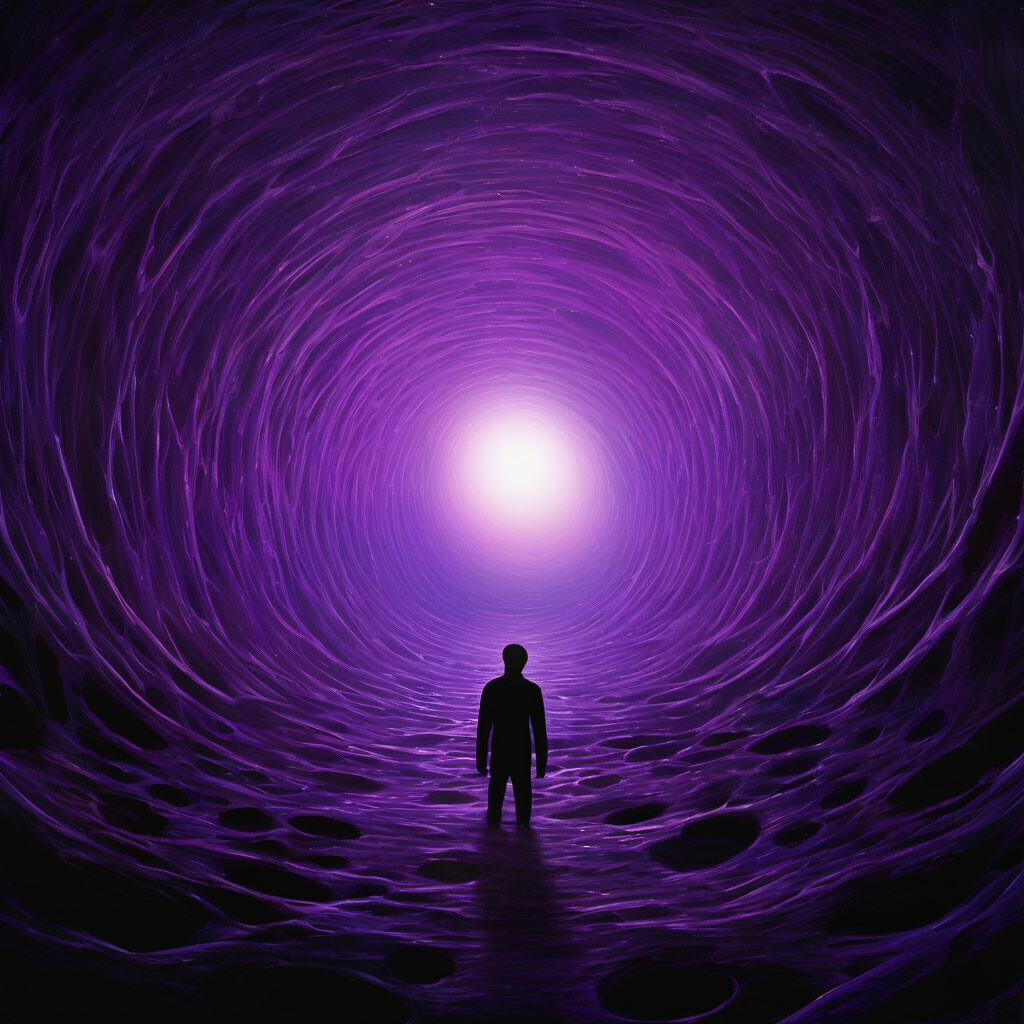 "The void is purple" — image created in Shedevrum