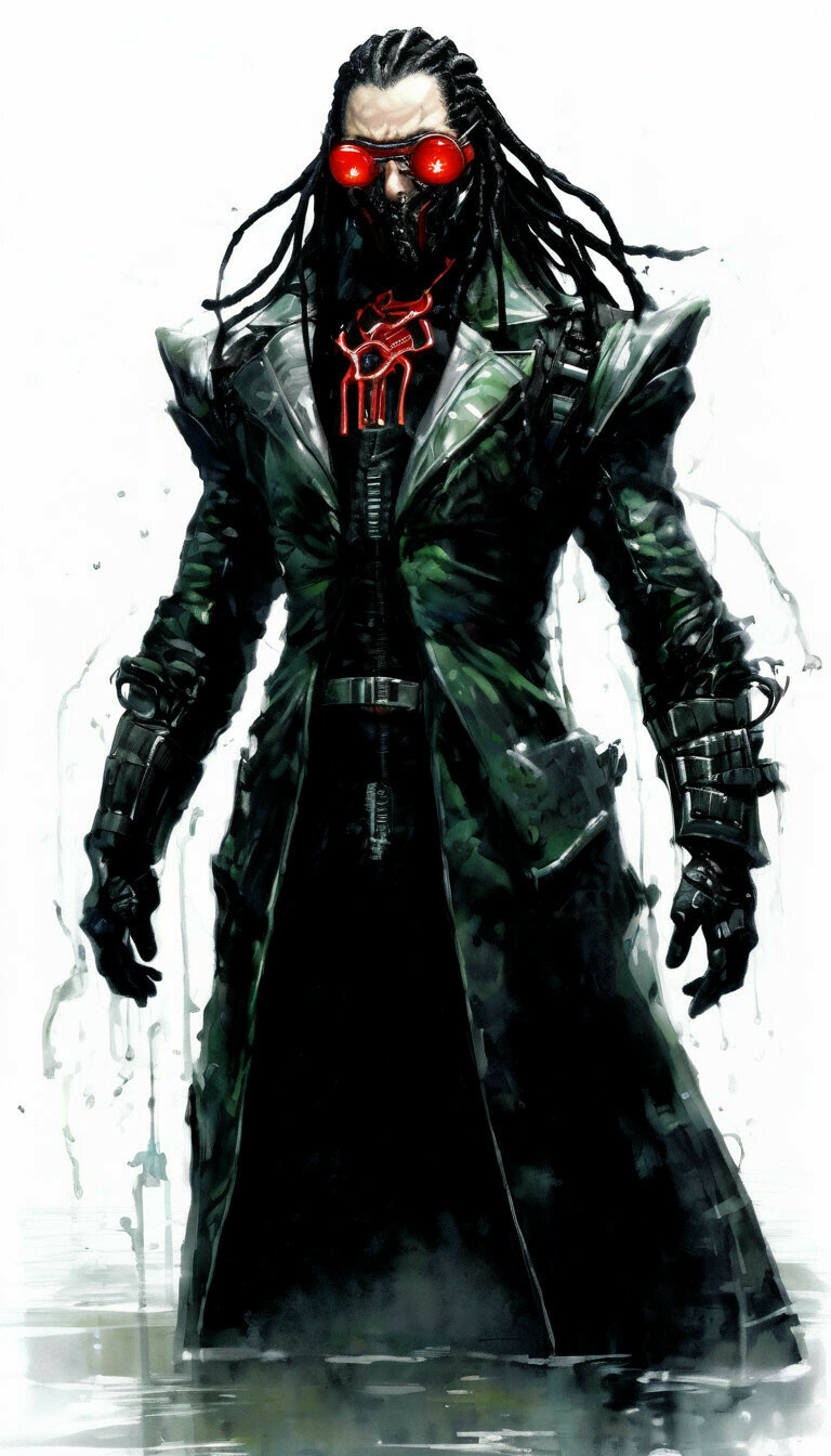 "Cabal cyborg from the game Mortal Kombat, wearing a respirator, round ...