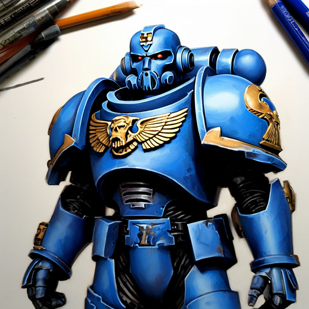 "Ultramarine sketch" — image created in Shedevrum