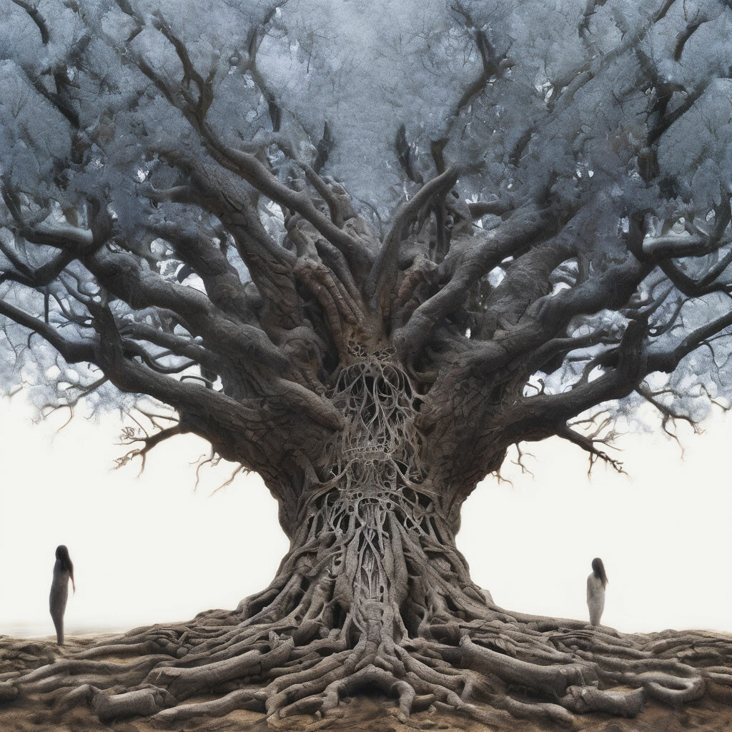 "Ancient cork tree-metamorphosis,anthropomorph,high detail, hyper ...