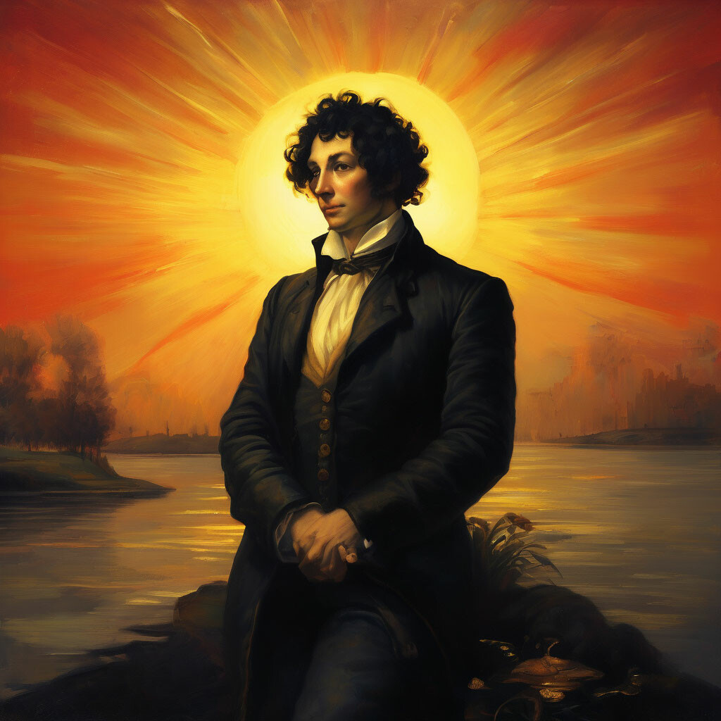 "Pushkin is the sun of our poetry." — image created in Shedevrum