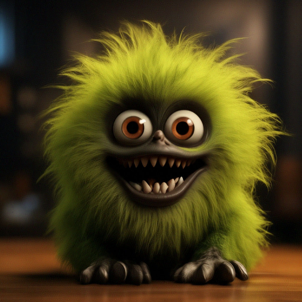 "🫥 A highly detailed CGI germ monster character inspired by gremlins ...