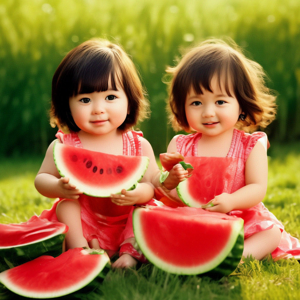 "Two watermelon babies cuties summer is sunny charming and cute high ...
