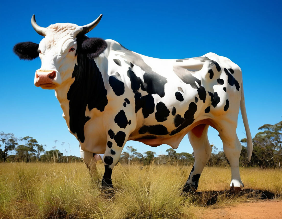 "Biggest The bull in Australia is white with large black spots" — image ...