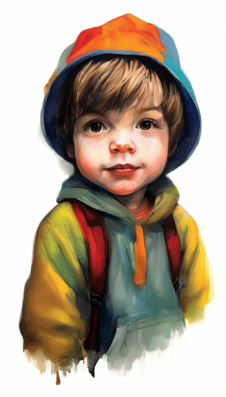 "Color drawing of a child" — image created in Shedevrum