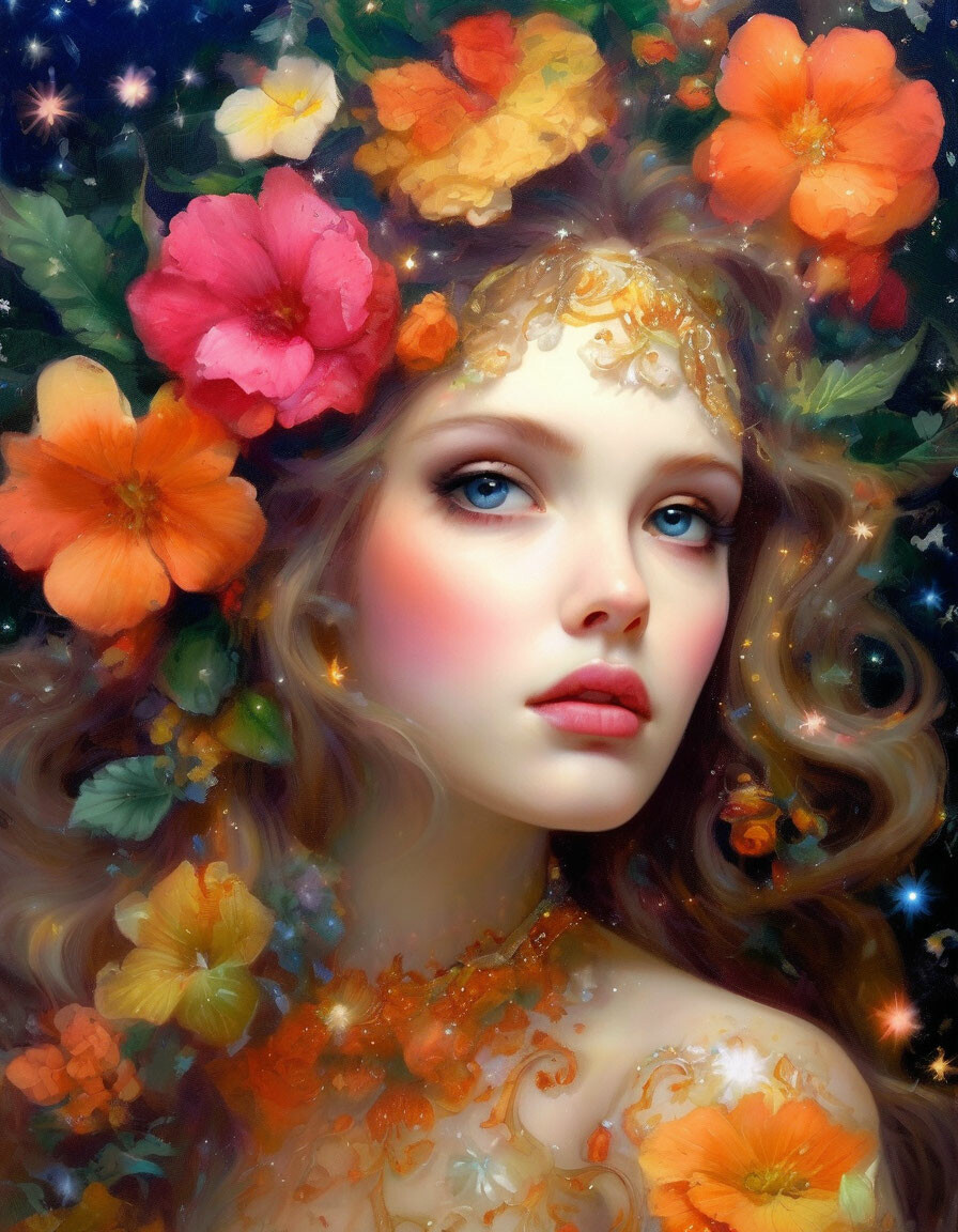 "Primrose girl, fantasy, botanical art…" — image created in Shedevrum