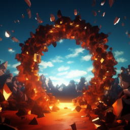 «Jump through a portal to another dimension, explosion motion effect ...