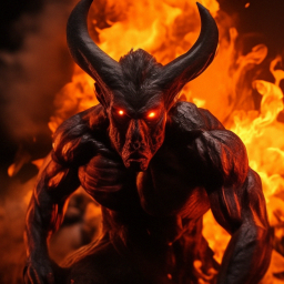 «Lucifer fire realism» — video created in Shedevrum