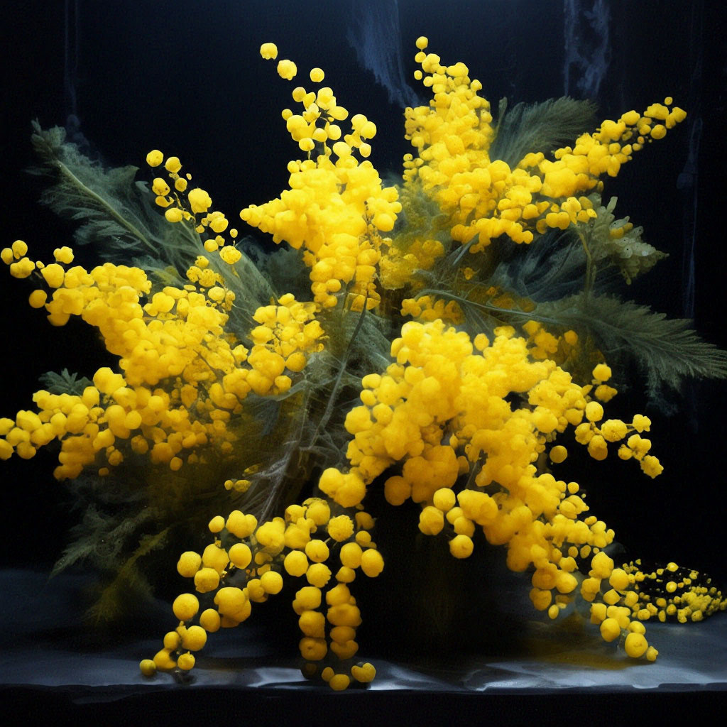 "Mimosas and the transience of being, abstraction" — image created in ...