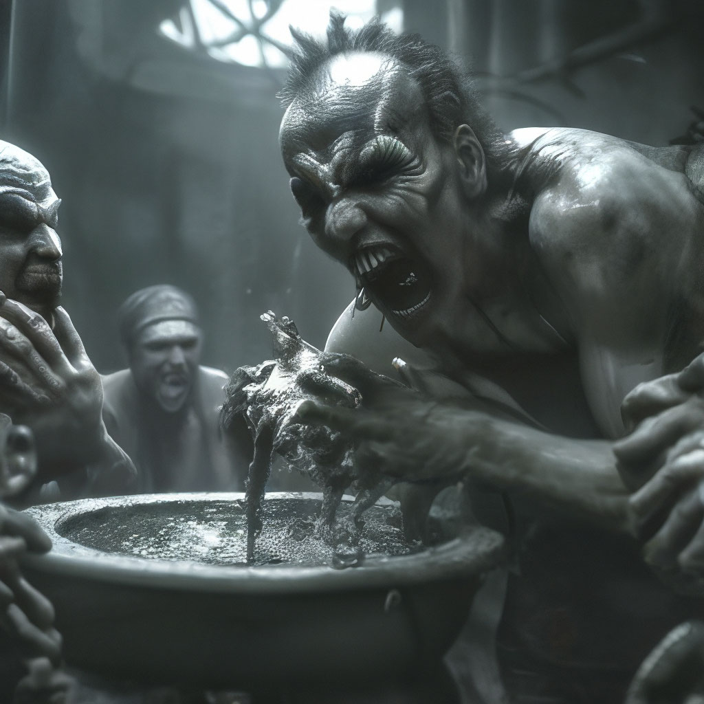 "Man-eating trough , horror, darkness, gloomy atmosphere, fright ...