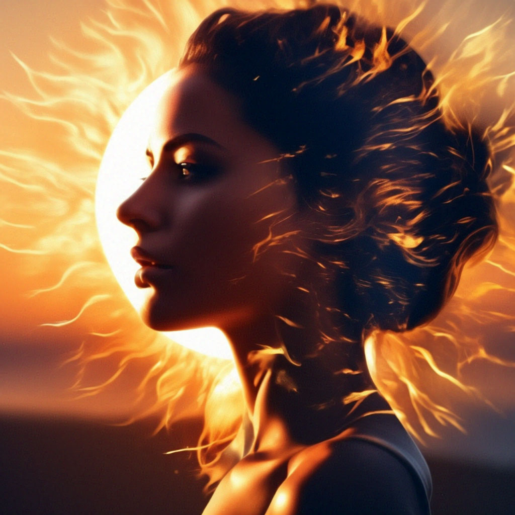 "Double exposure, music of the moon and the silence of the sun, close ...