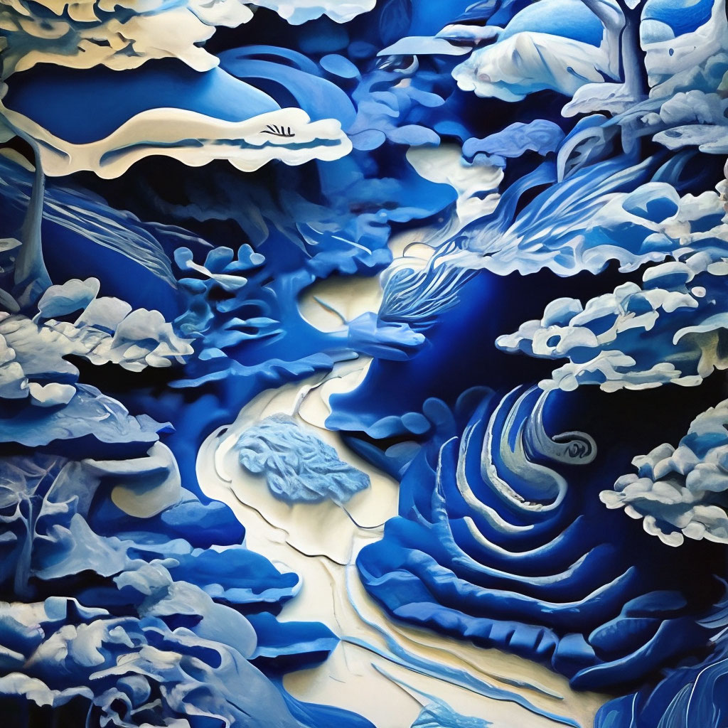 "Epic, pattern, silk, blue, Sadness, river, Japan, mystery, beautiful ...
