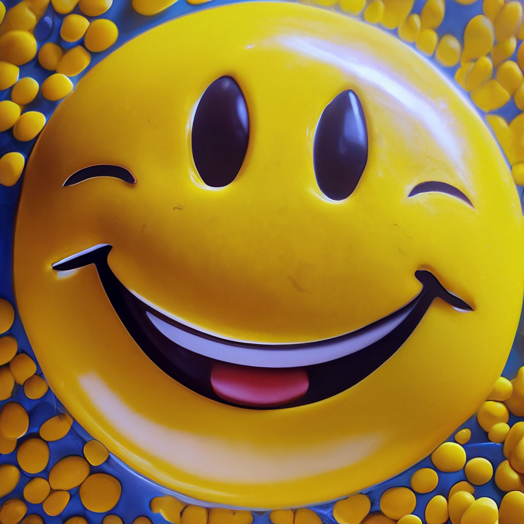 "Happy smiling smiley face in yellow, beautiful, realistic, close-up ...