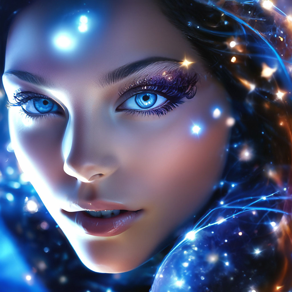 "And in her eyes, the whole universe can be drowned. space, stars ...